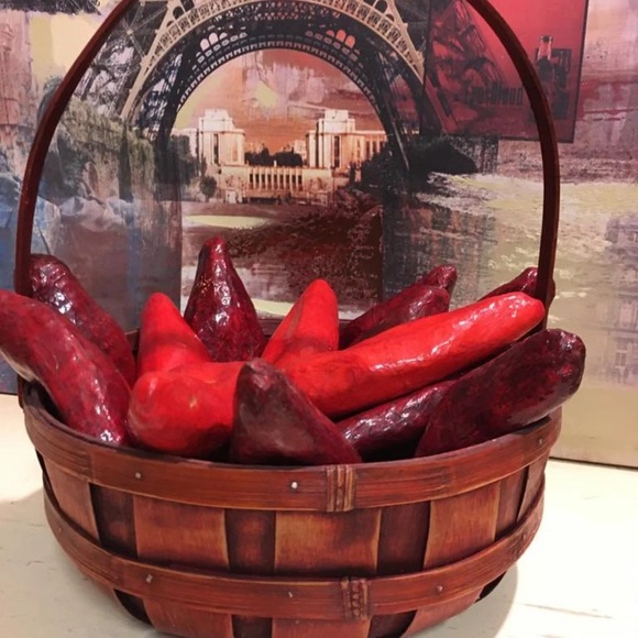 Accessories | Vintage Mexican Paper Mache Peppers Basket | Poshmark